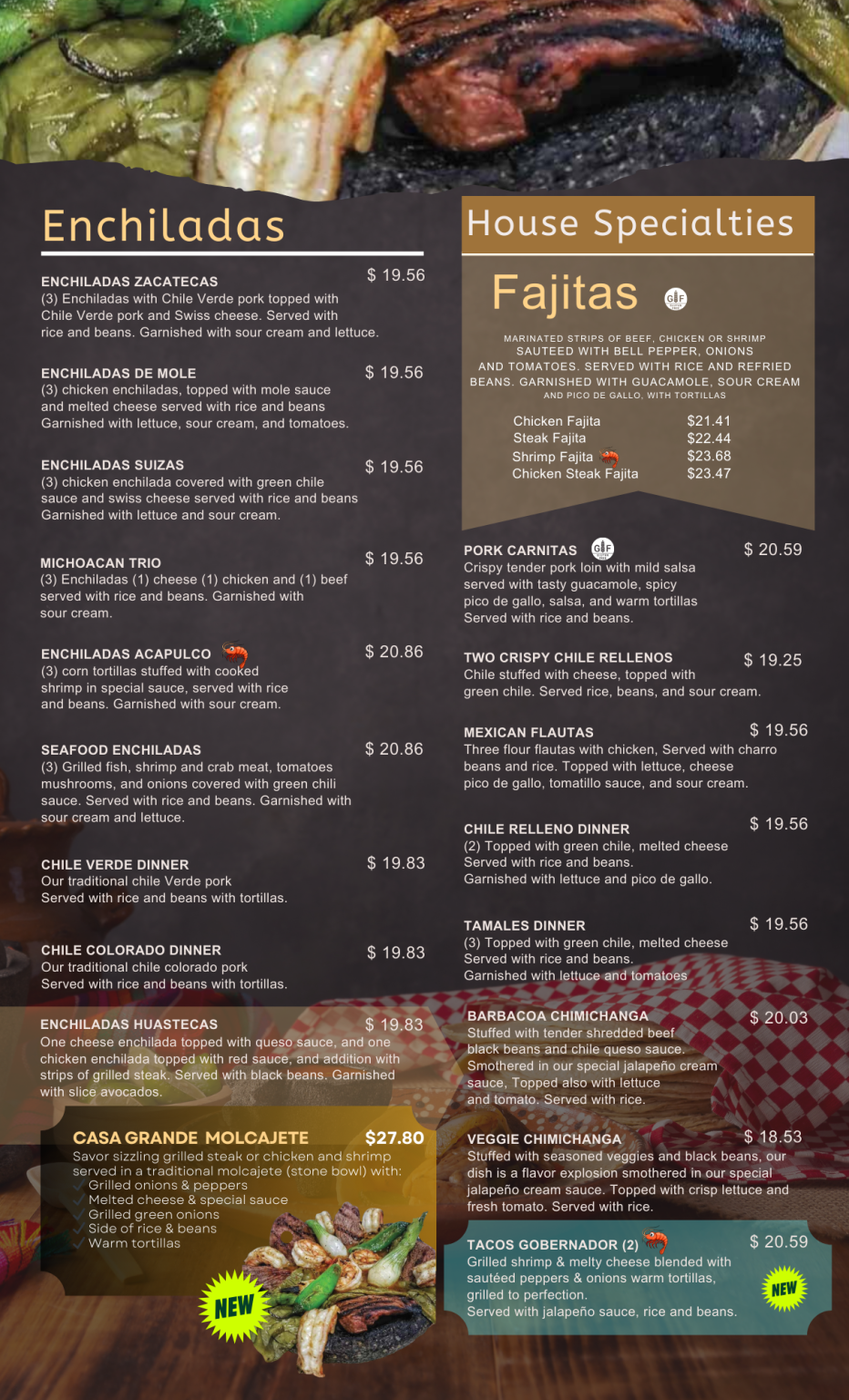Menu – Casa Grande